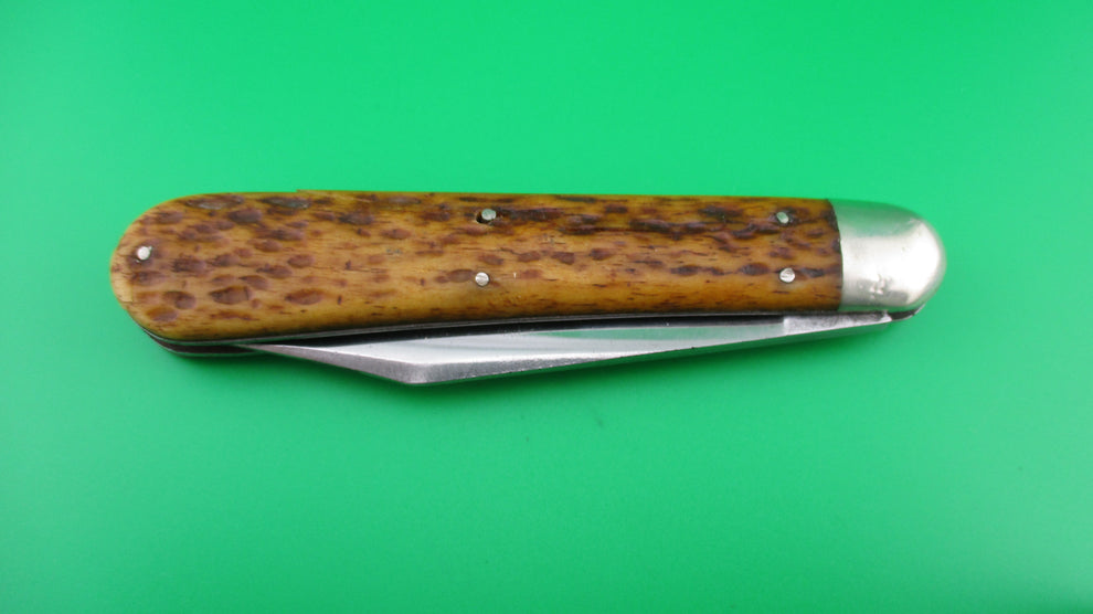 Press Button Knife Co INVINCIBLE Hunter bone antique switchblade knife ...