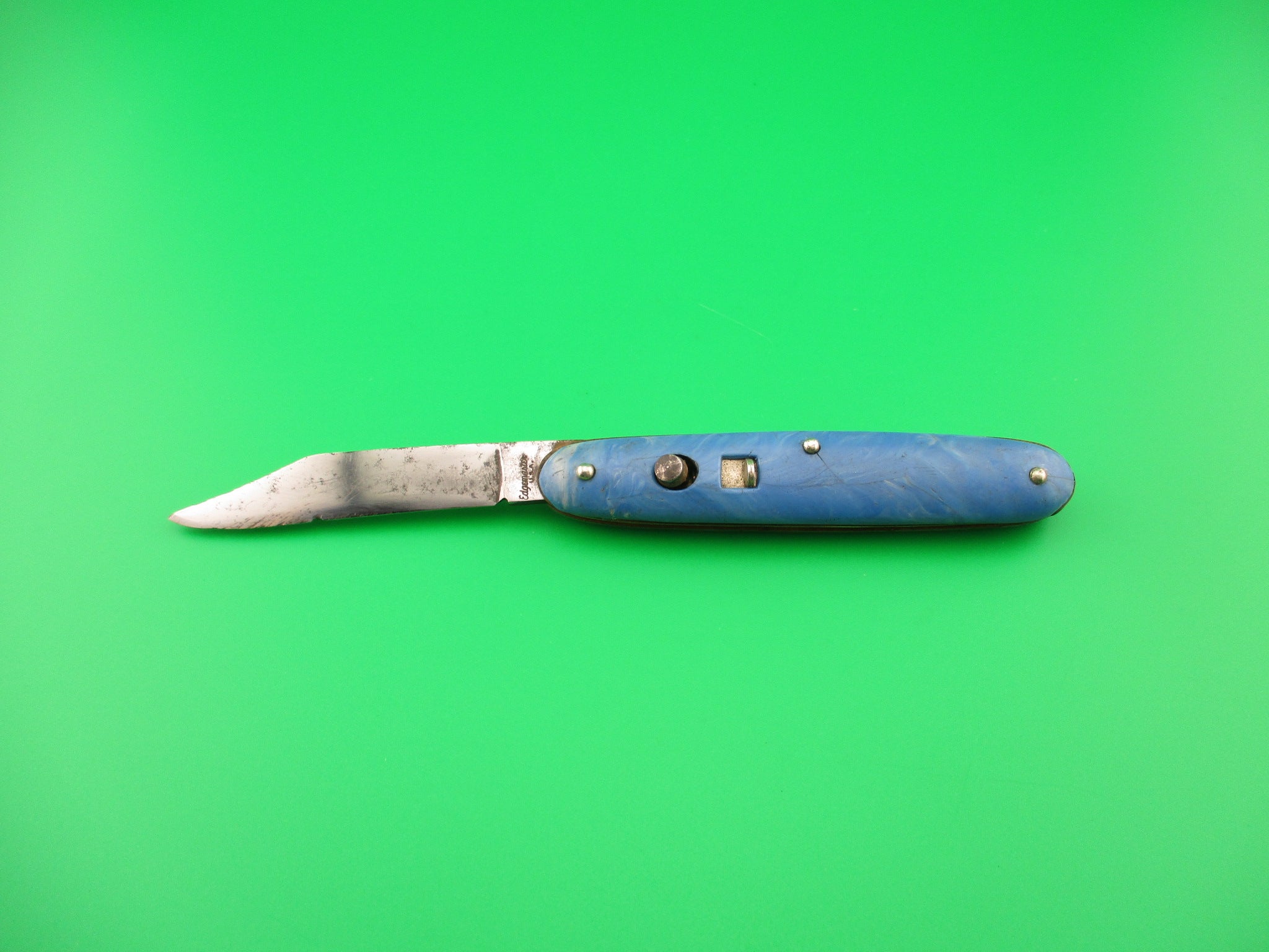 Edgemaster Cigar Jack 1950s Vintage Blue swirl switchblade knife – Apple Valley Knives