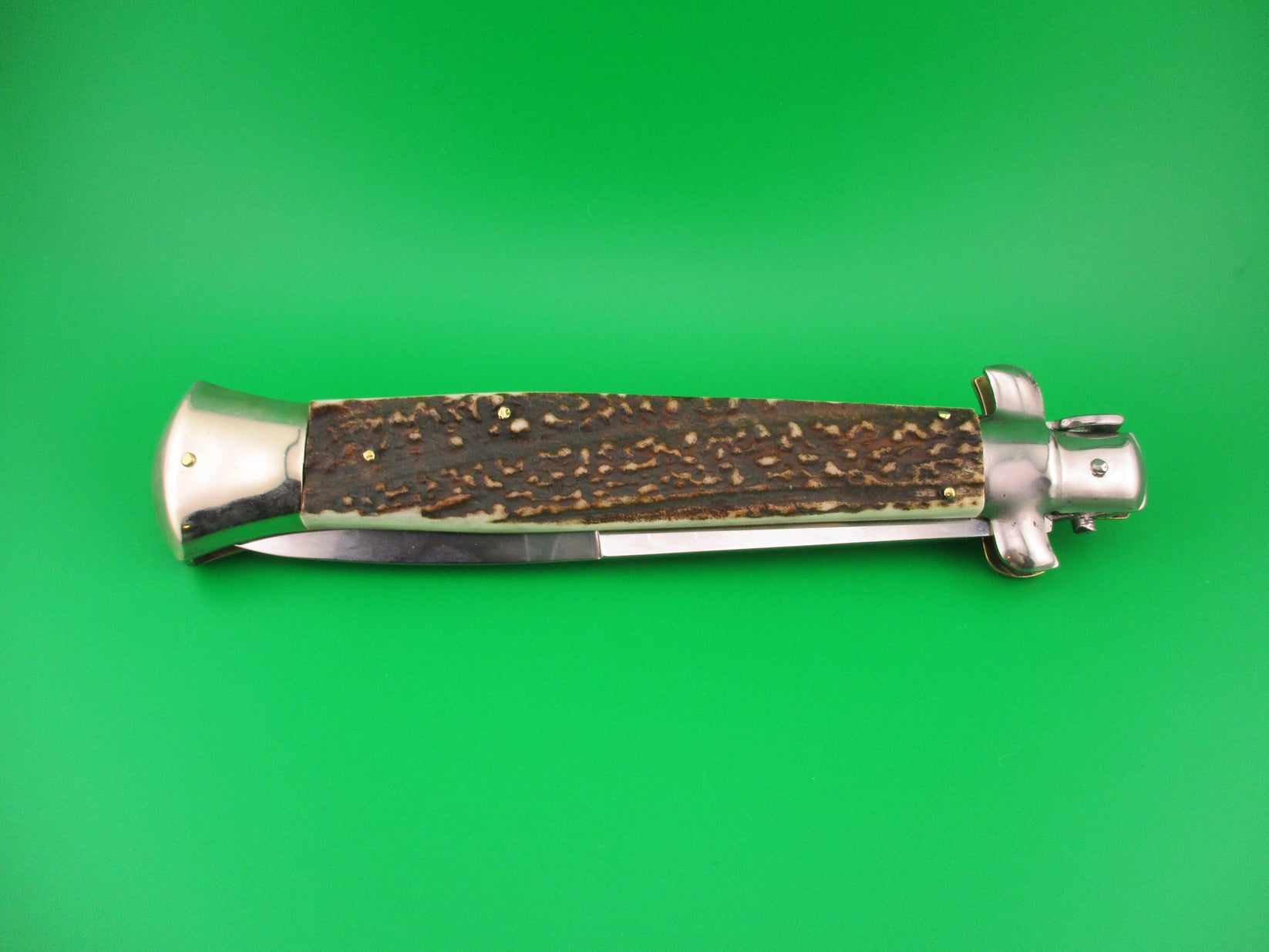 AGA CAMPOLIN ITALY 38cm Italian Picklock Stag stiletto 15 inch automat ...