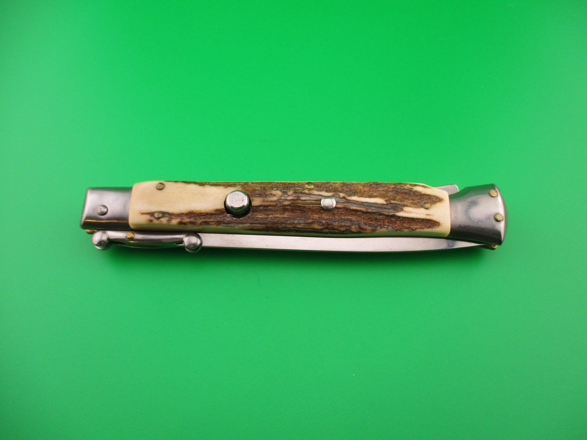 FRANK B 28cm Italian Swing guard Stag Dagger flat button automatic ...