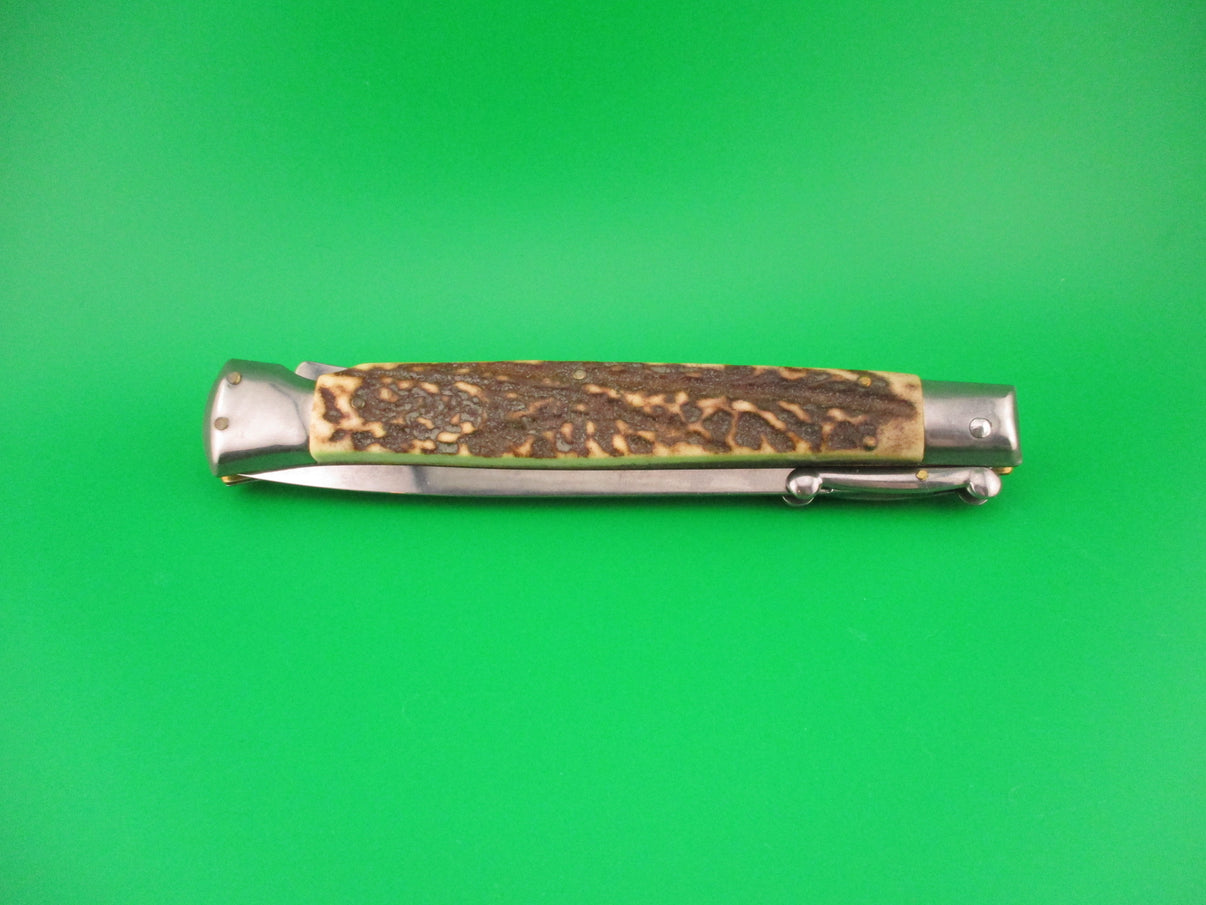 FRANK B 28cm Italian Swing guard Stag Dagger flat button automatic ...