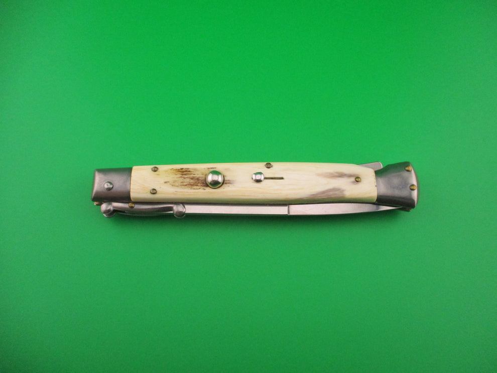 AB ITALY 28cm Italian Swing Guard Horn Bayonet blade automatic knife ...