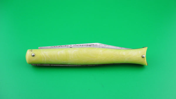 COLONIAL SHUR-SNAP Fishtail 1st Generation Yellow swirl switchblade kn ...