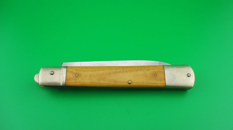 Hubertus SOLINGEN 11cm German Slimline Yellow Lever automatic knife ...