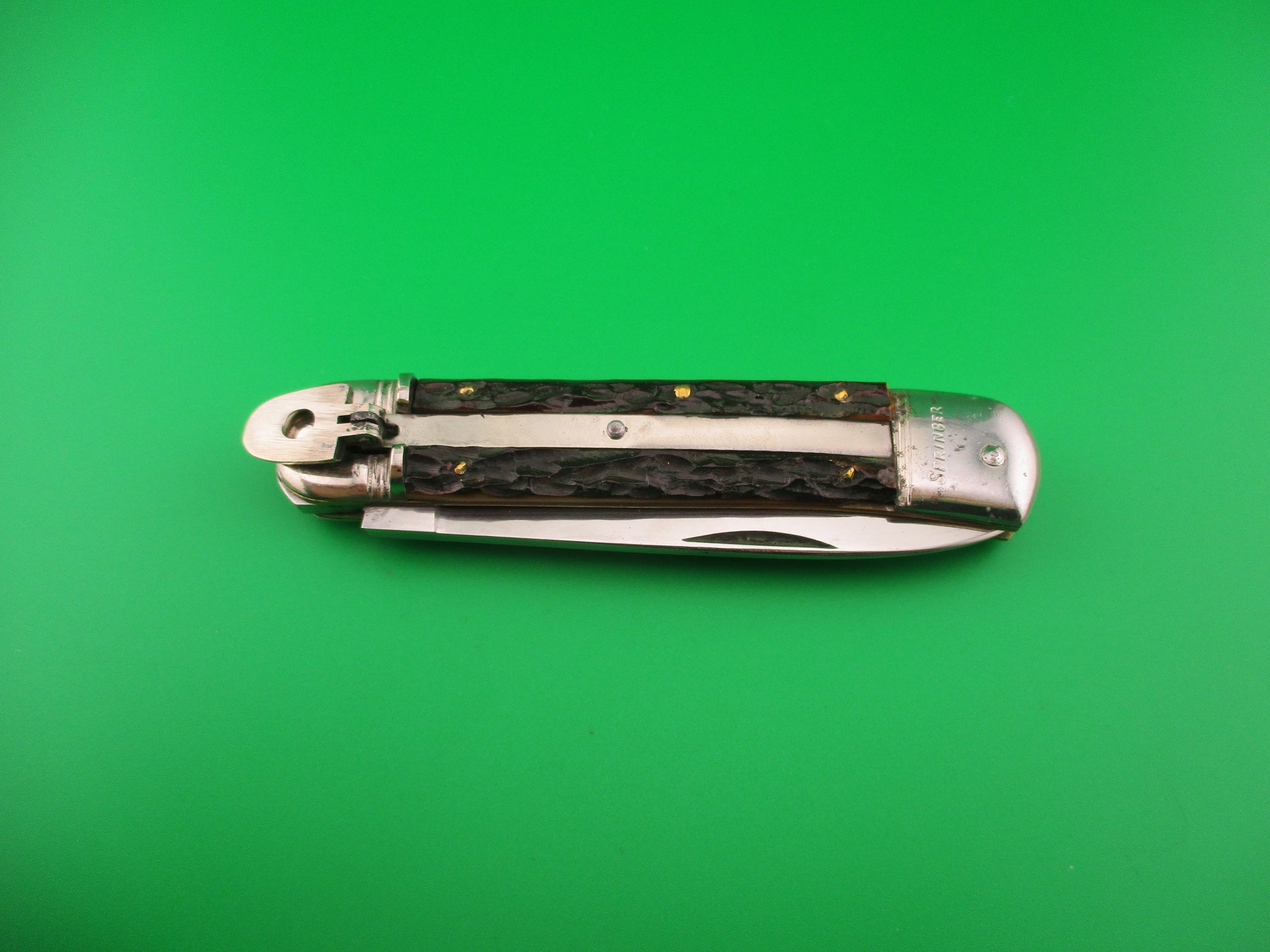 INOX SOLINGEN 11cm German Bone Lever Springer vintage automatic knife ...