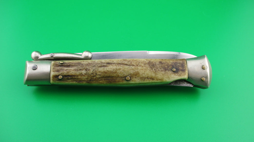 MADE IN ITALY INOXID 21cm Italian Stag Swing guard 60s switchblade ...