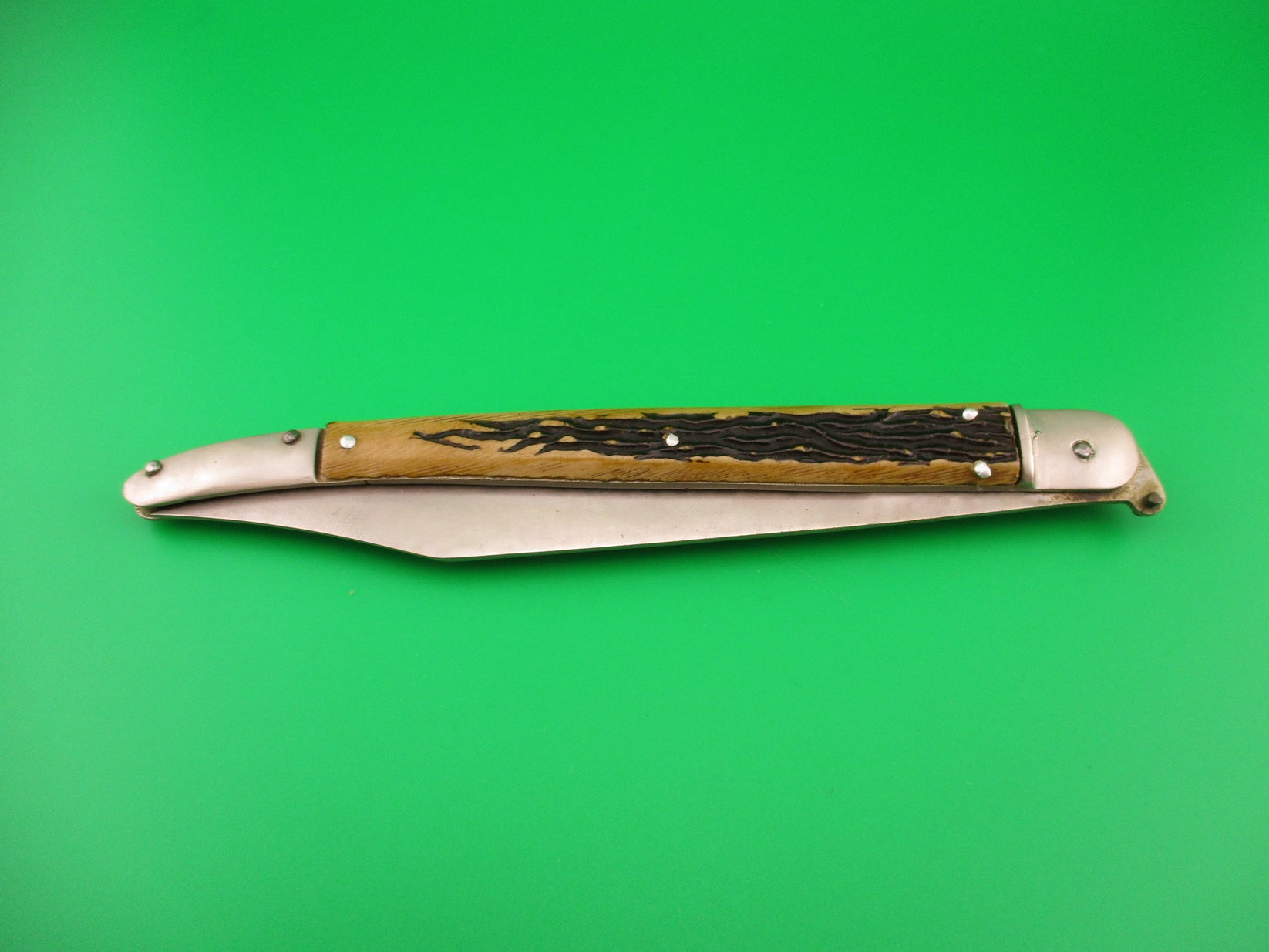 TOLEDO 30cm Spanish Toothpick Lever Faux Stag vintage automatic knife ...