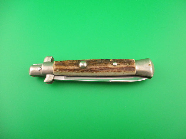 ROSTFREI 22cm Italian BOBC Stag Stiletto swedge blade automatic knife ...