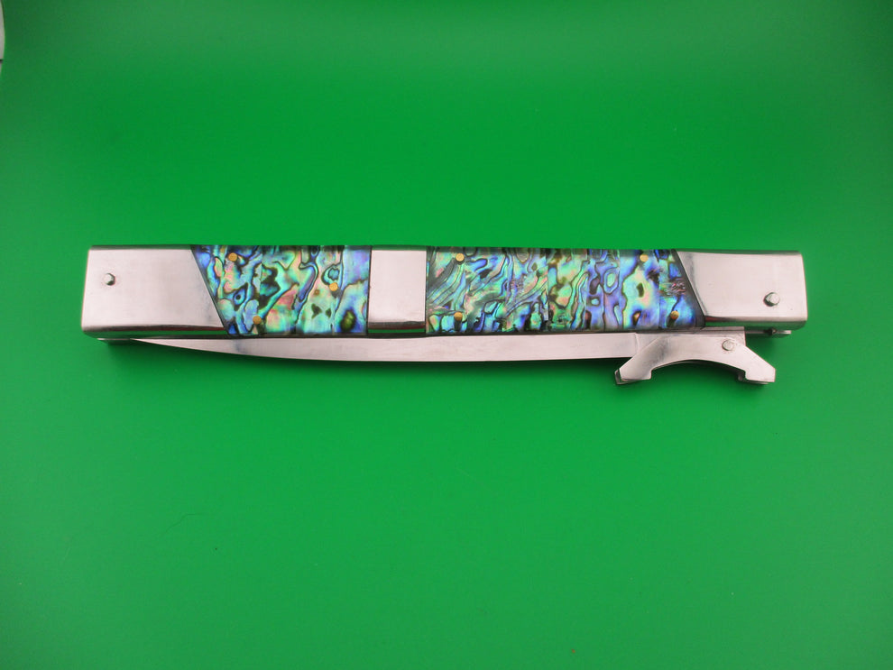 Custom 39cm Abalone Swing Guard Dagger 15 inch Automatic knife Ahmad ...
