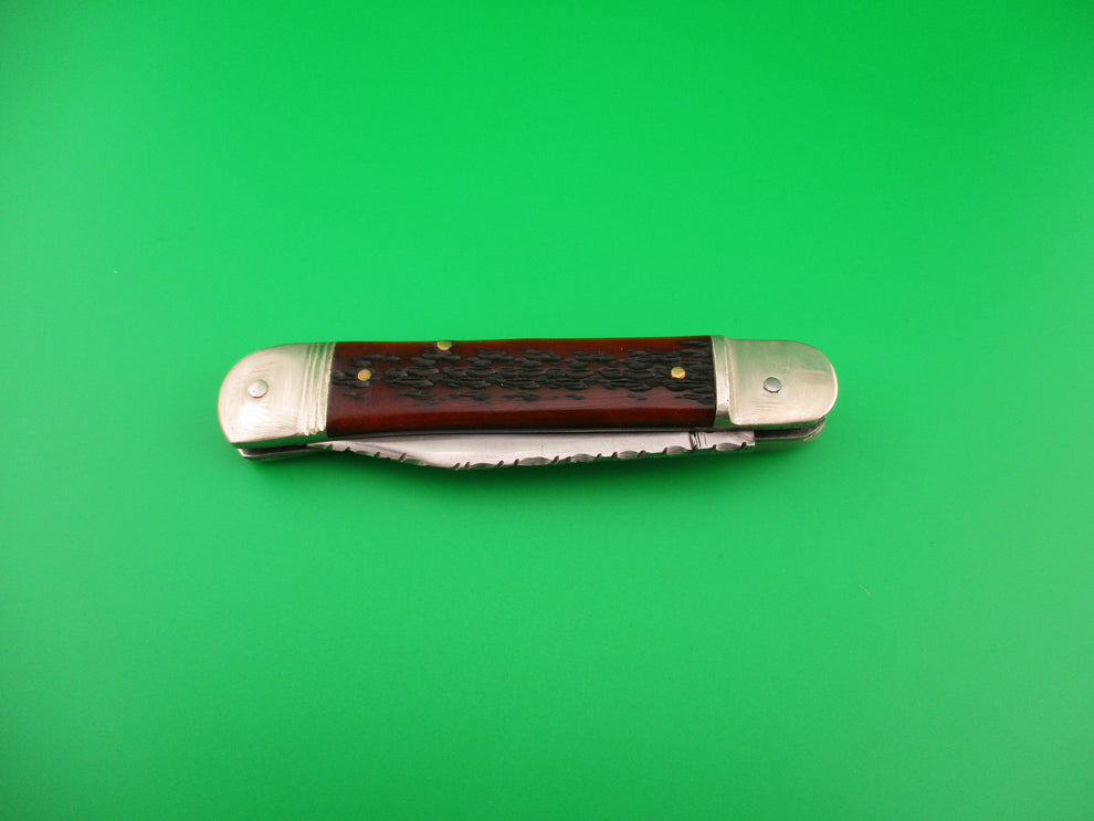 RC 10cm German Lever jigged bone SPRINGER automatic knife with file wo ...