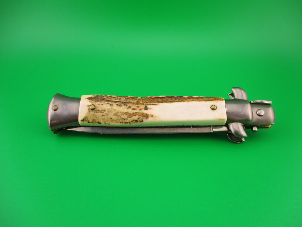 STILETTO ITALY 22cm Italian stiletto Stag swivel bolster automatic kni ...