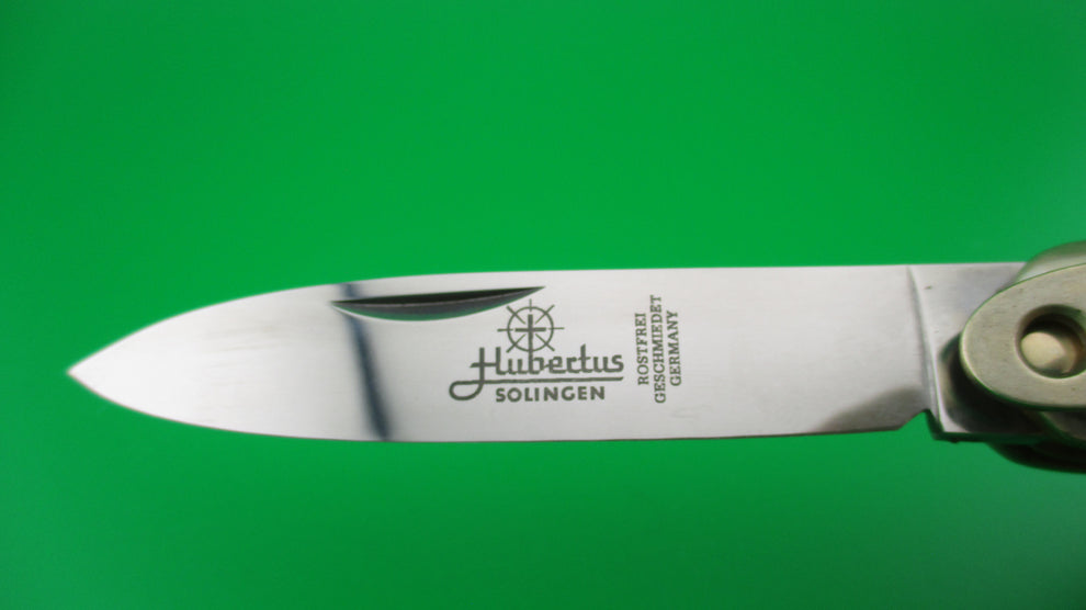 z HUBERTUS SOLINGEN 11cm German Lever Stag 2 blade Camper automatic kn ...
