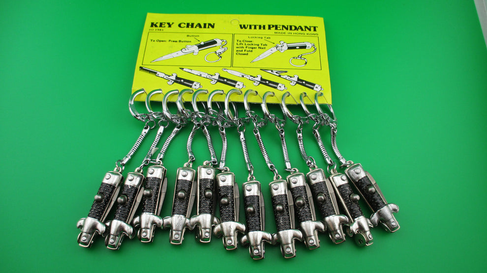 z Display Card with 12 Bambi switchblade Keychain knives all Original ...