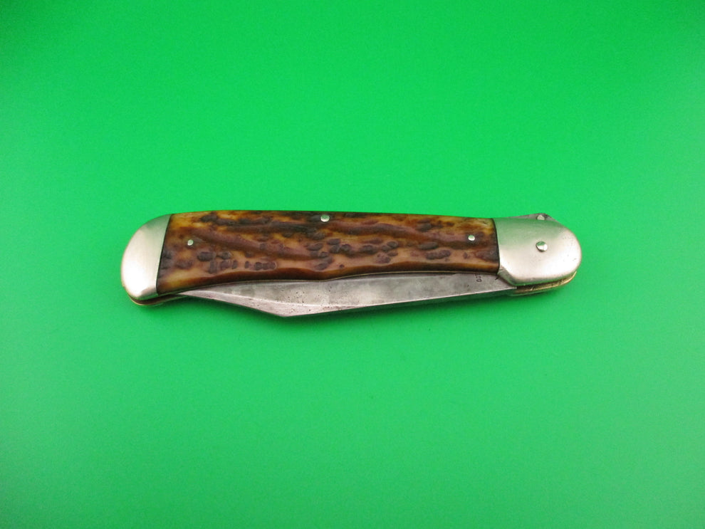 UNION CUT CO OLEAN NY Dog's Head Lever release Vintage automatic knife ...