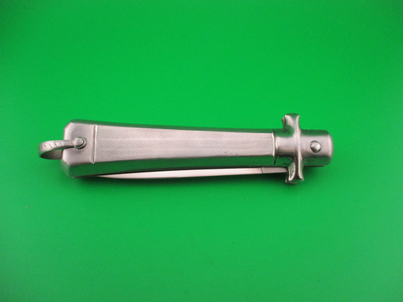 BARGEON 19cm French NOS All metal rectangle button automatic knife in ...