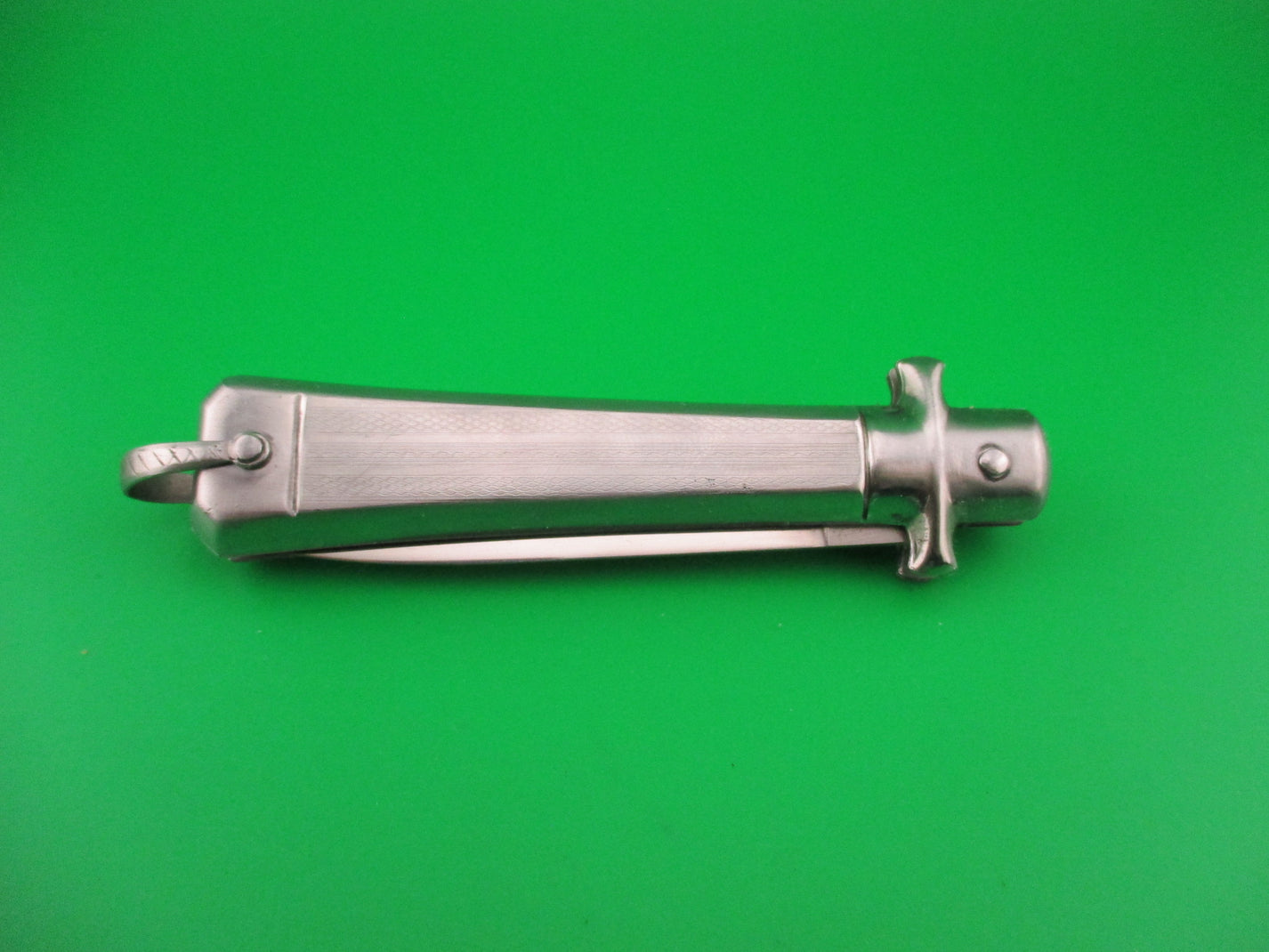 BARGEON 19cm French NOS All metal rectangle button automatic knife in ...