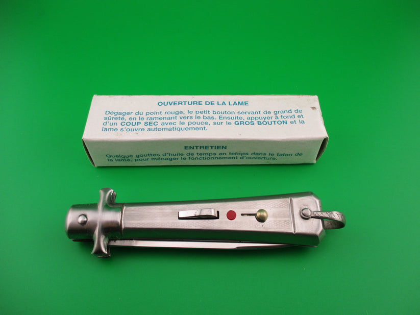 BARGEON 19cm French NOS All metal rectangle button automatic knife in ...