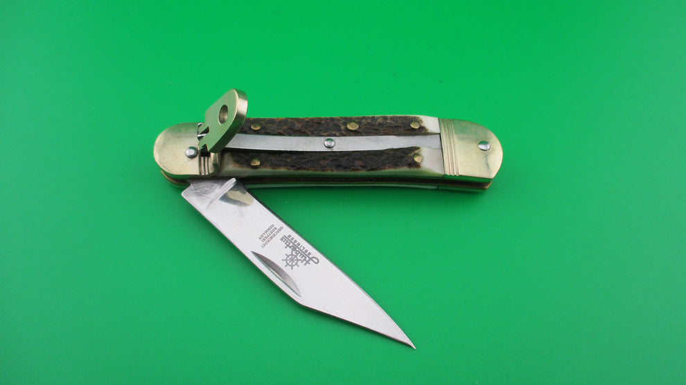 z Hubertus Solingen 8cm German Lever Liliput Stag automatic knife ...