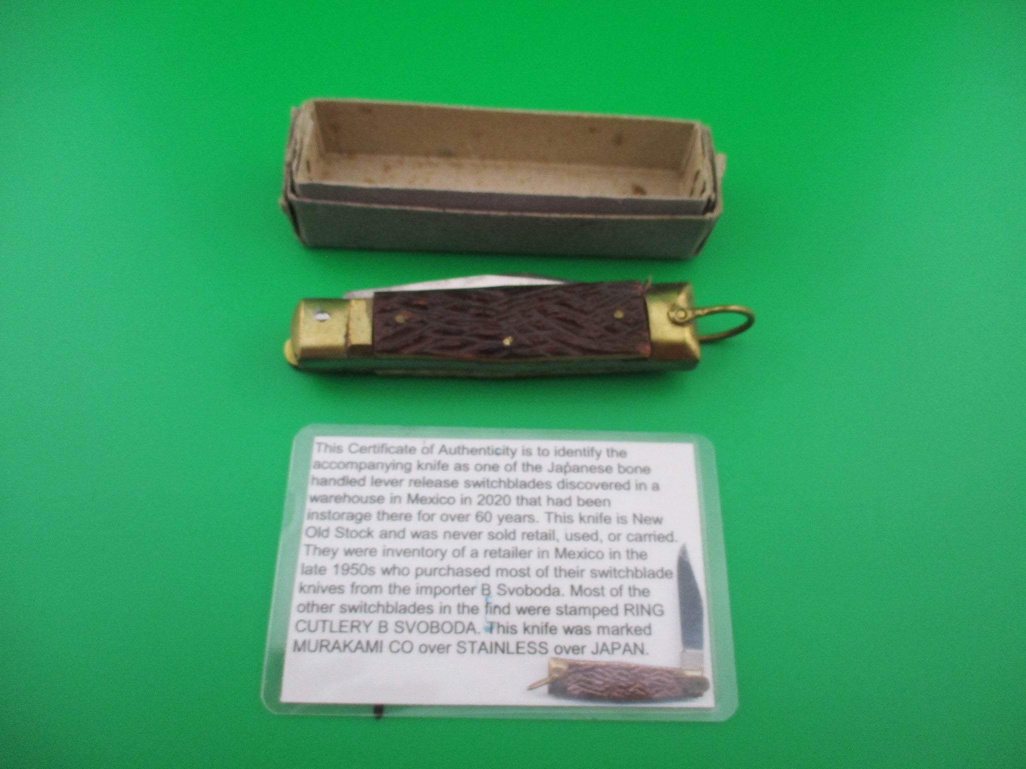 Murakami Japanese bone lever switchblade NOS in box – Apple Valley Knives