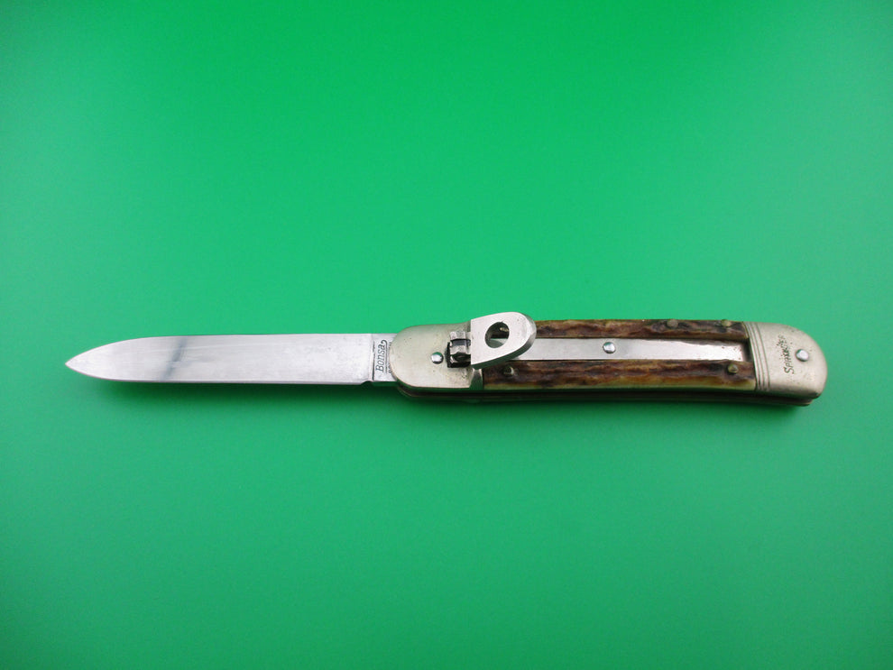 Bonsa 10cm German SPRINGER Lever knife Stag Vintage – Apple Valley Knives