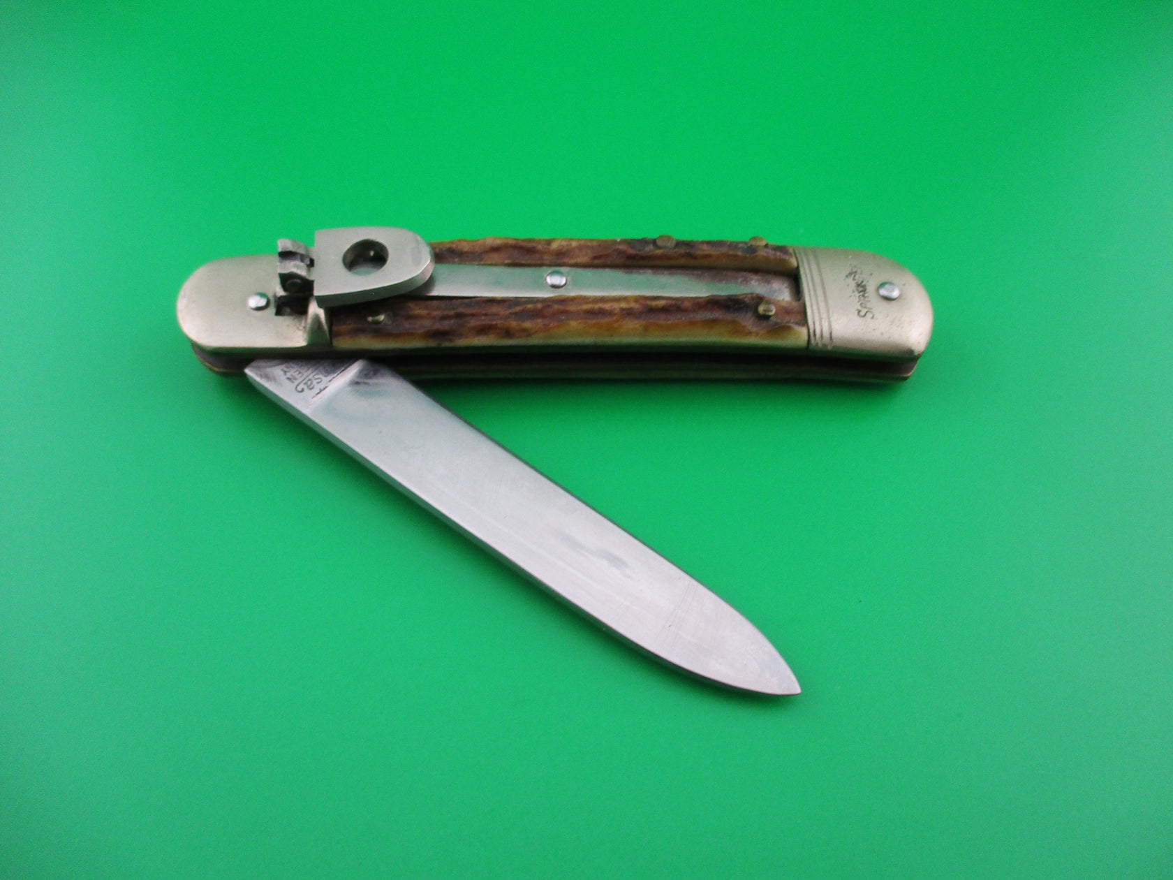Bonsa 10cm German SPRINGER Lever knife Stag Vintage – Apple Valley Knives