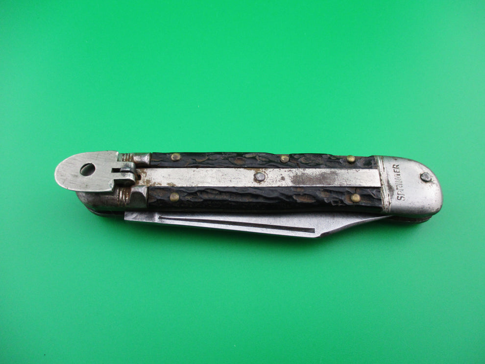 z F.A. BOWER 10cm German Springer bone lever automatic knife – Apple ...