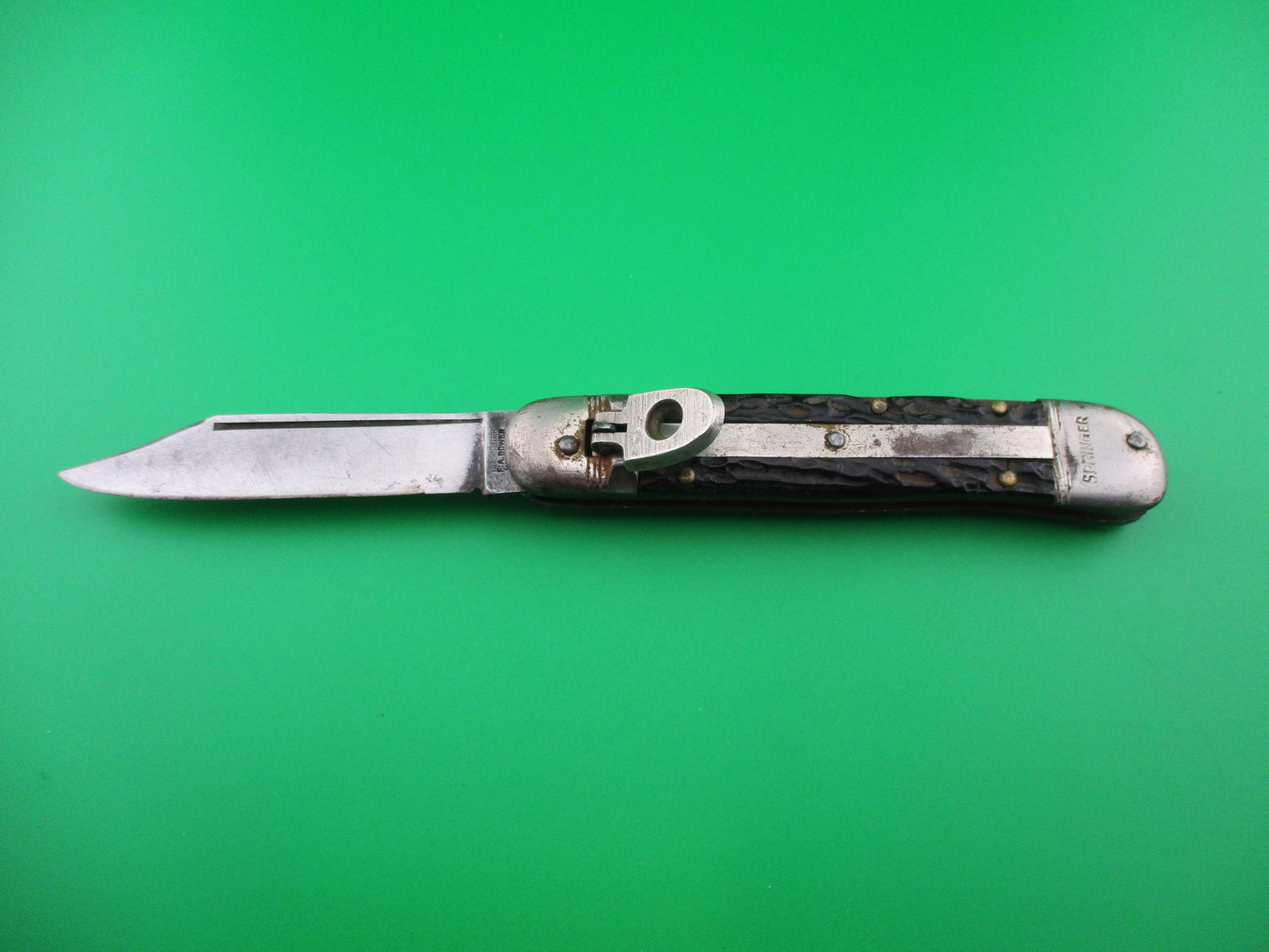z F.A. BOWER 10cm German Springer bone lever automatic knife – Apple ...