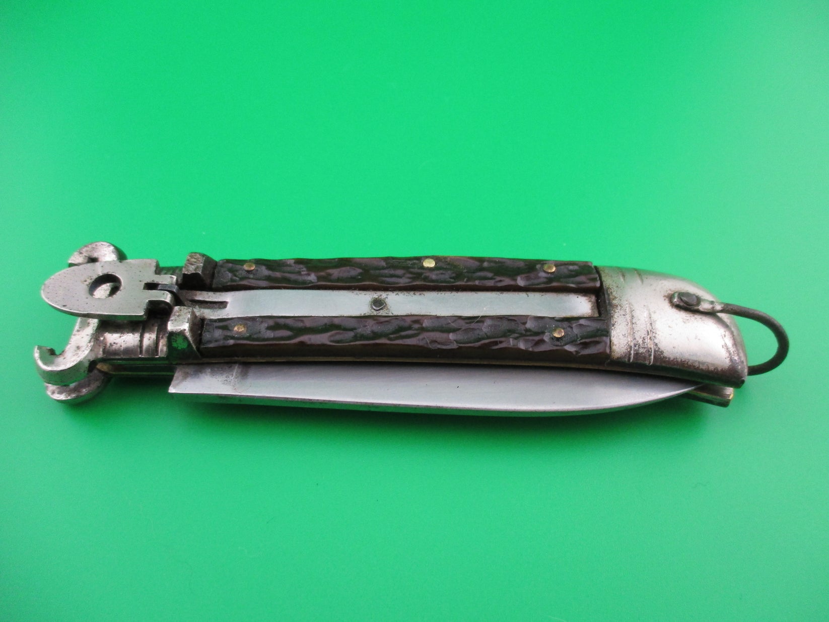z Virginia INOX vintage Italian Bone shell puller lever switchblade ...