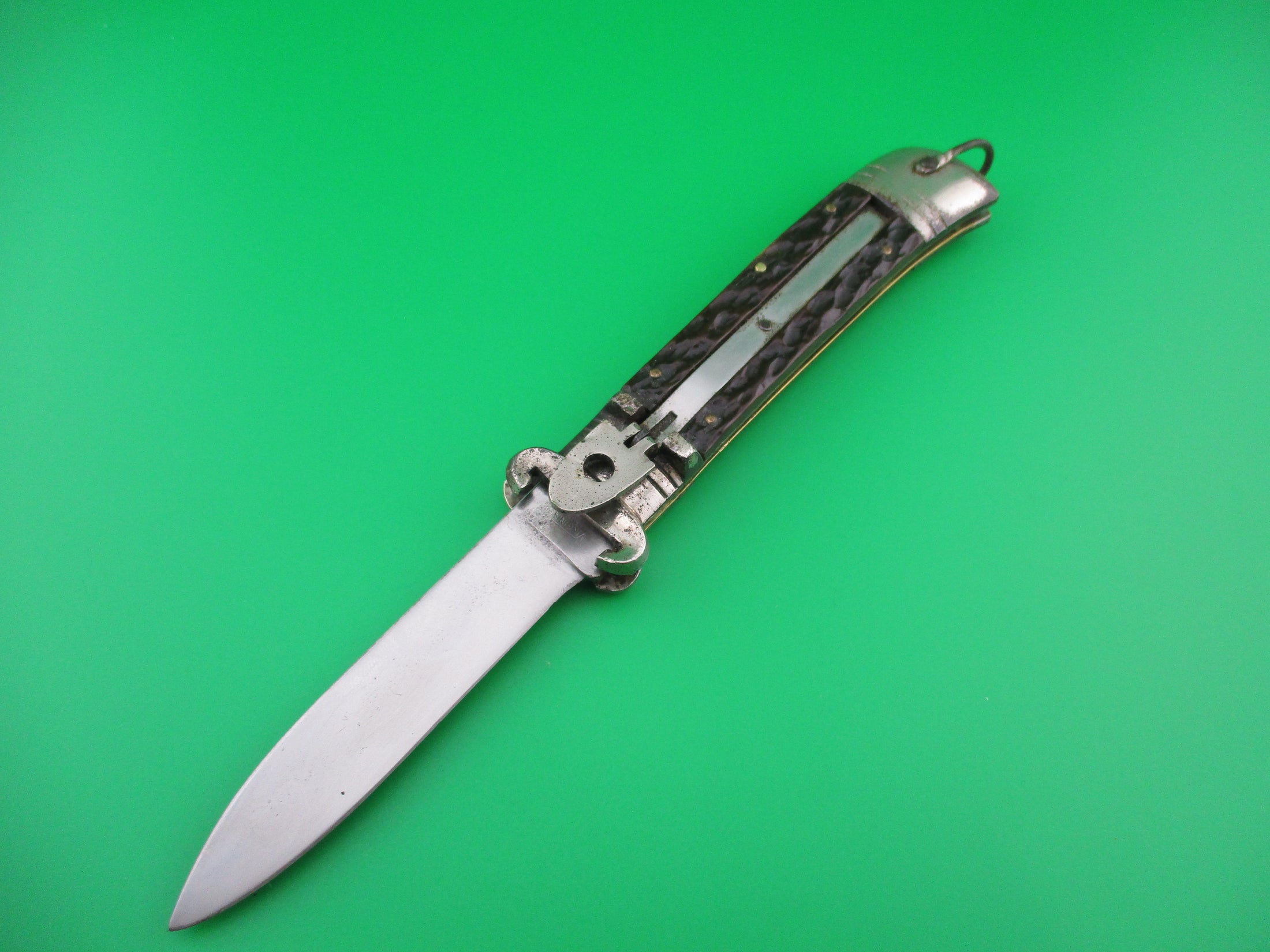 z Virginia INOX vintage Italian Bone shell puller lever switchblade ...