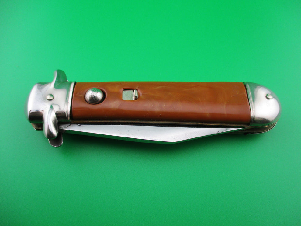 z Colonial SHUR-SNAP Stubby Fatjack Brown swirl switchblade knife ...