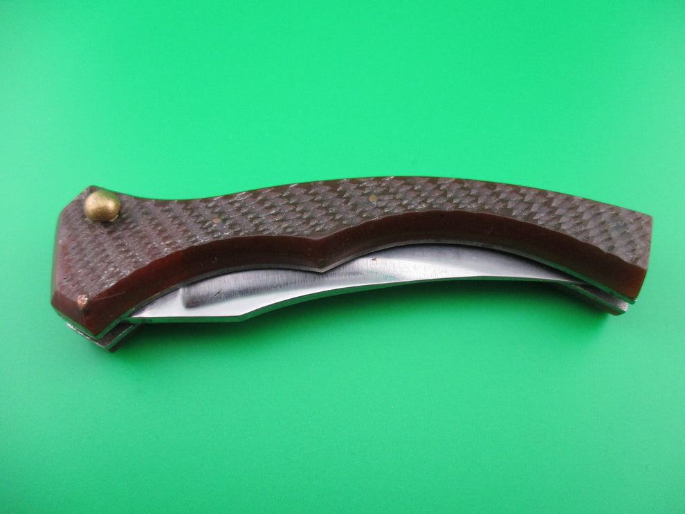 Russian 21cm Vintage Prison Knife Rootbeer Checkered automatic knife ...