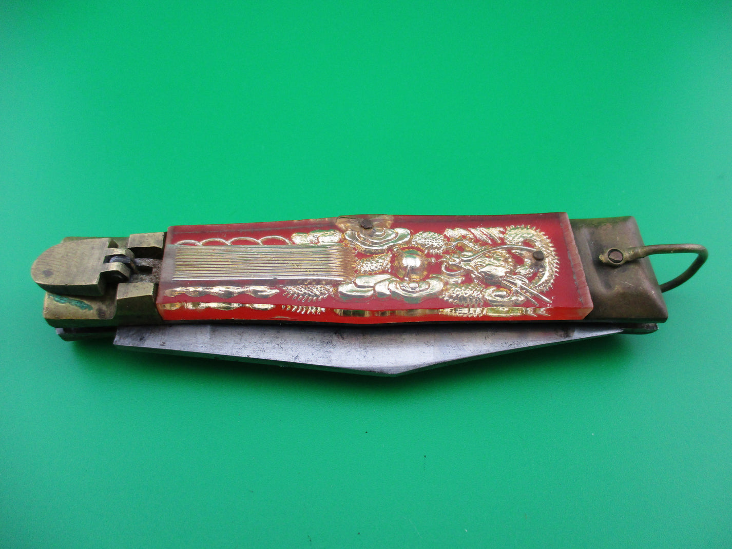 z Bullfighter 19cm Red Gold Vintage Mexican Souvenir lever switchblade ...