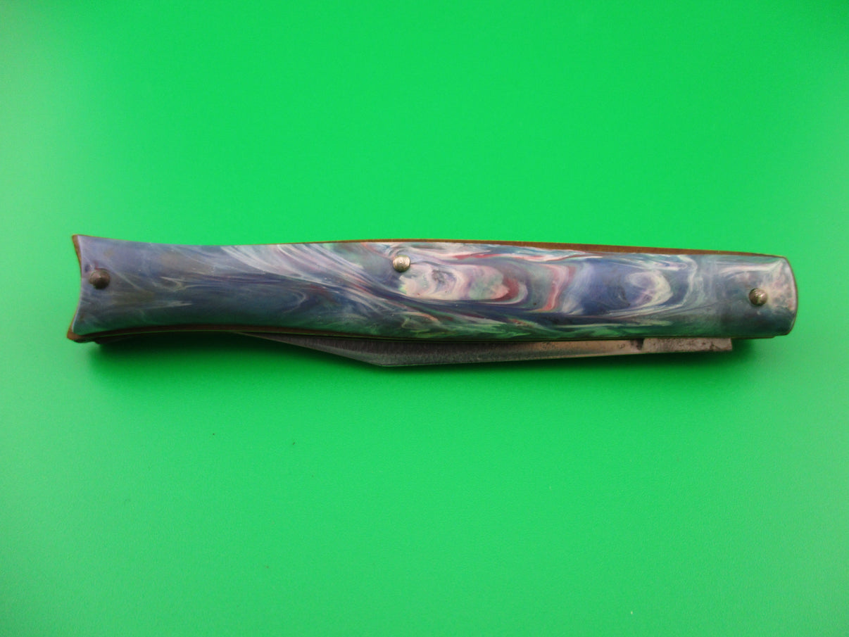 Edgemaster Fishtail Blue Pink swirl 1950s vintage switchblade – Apple ...