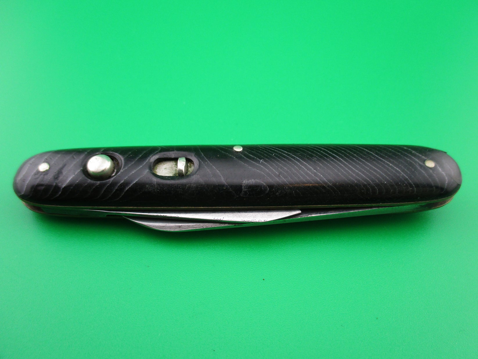 Schrade Cut Co medium double Black waterfall celluloid switchblade kni ...
