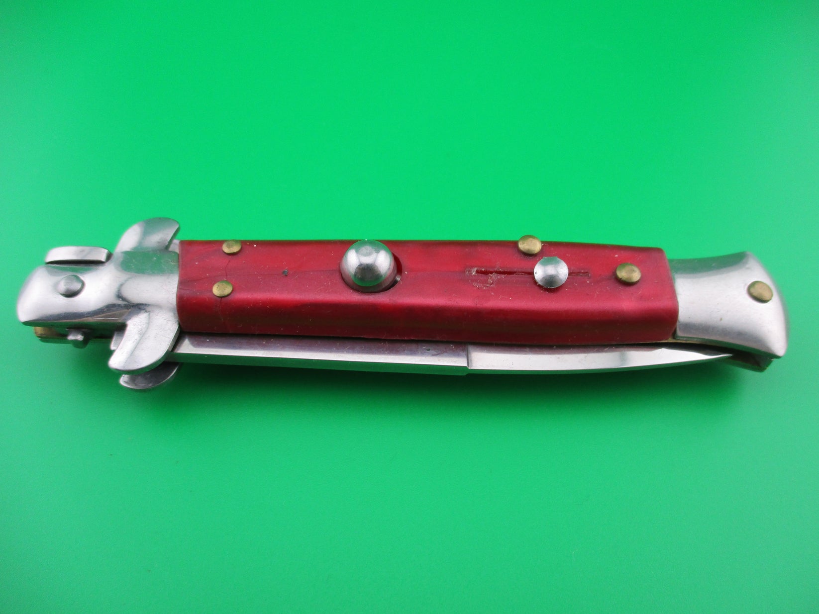 STAINLESS ITALY 22cm Red translucent Stiletto switchblade NOS – Apple ...