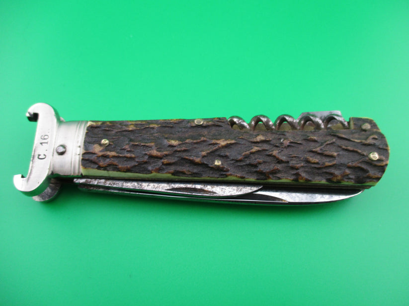 z Weltersbach SOLINGEN Germany NOS Stag Shell Puller Corkscrew multi b ...