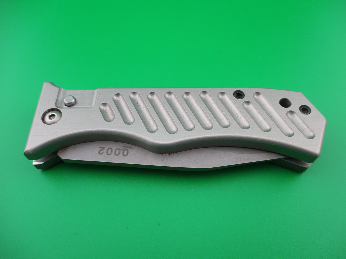 z American Tactical Supply Silver Aluminum Coil spring automatic knife ...