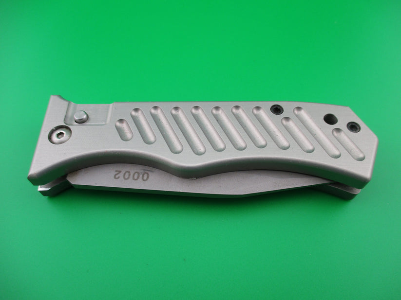 American Tactical Supply Silver Aluminum Coil spring automatic knife ...