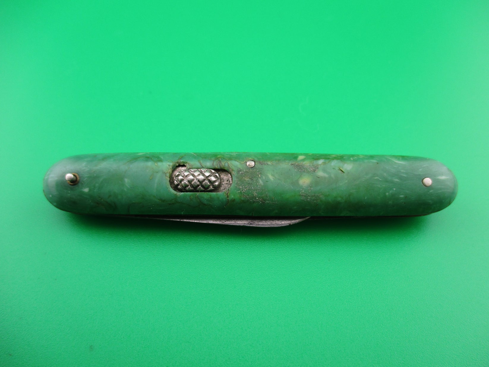 Flylock Small Double Green Mottled celluloid scales switchblade – Apple ...