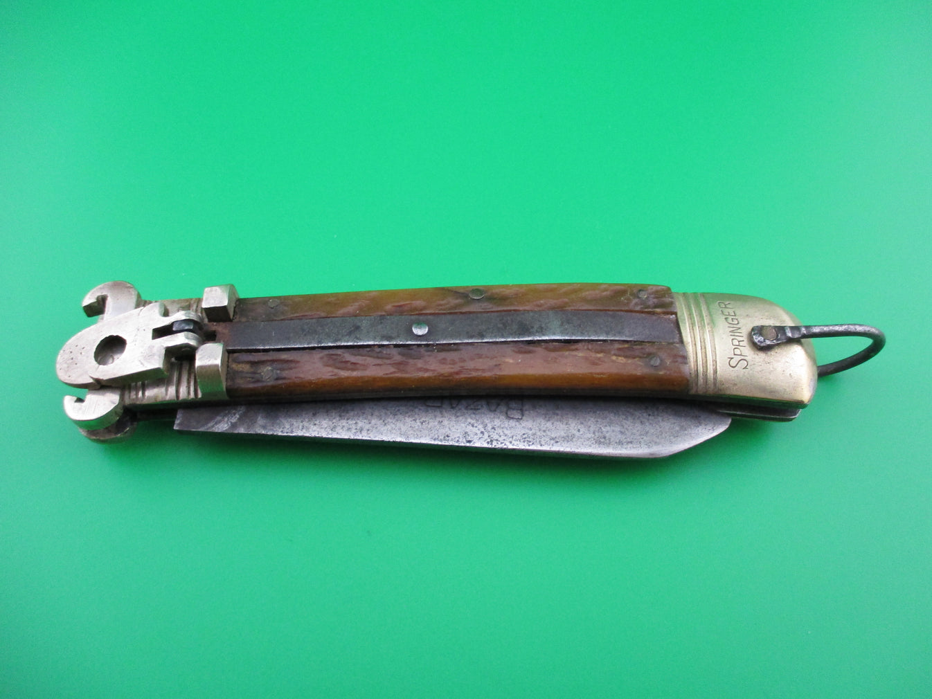 z BAZAR Vintage German Shell Puller Bone Lever switchblade knife ...