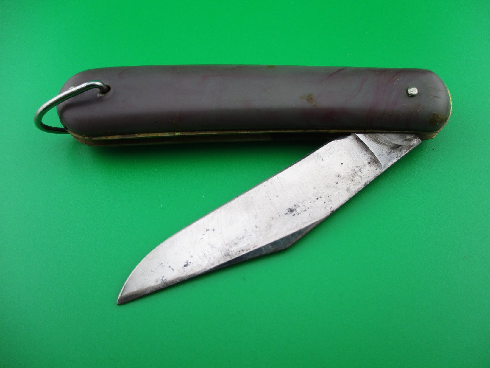 COLONIAL SHUR SNAP FAT JACK Gray Red swirl switchblade knife – Apple ...