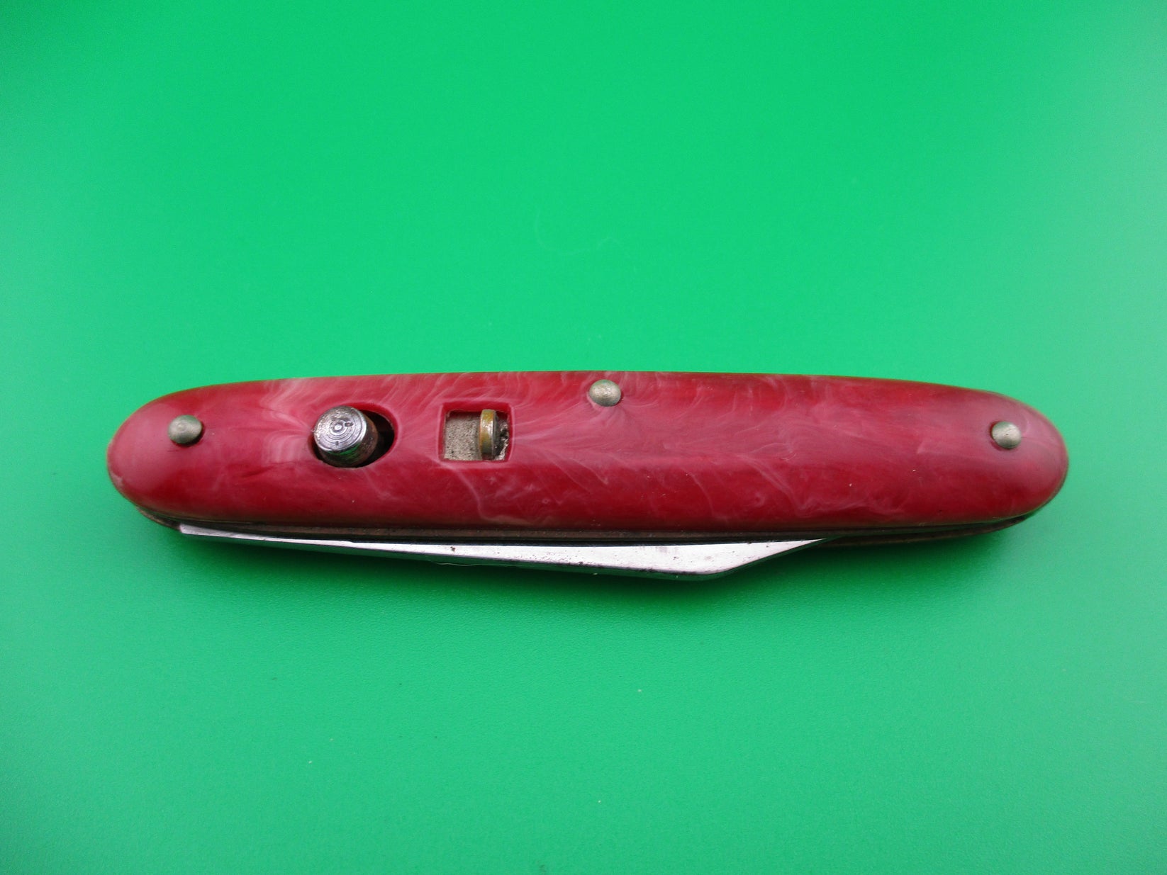 Edgemaster Cigar Jack 1950s Vintage Red swirl switchblade knife – Apple ...