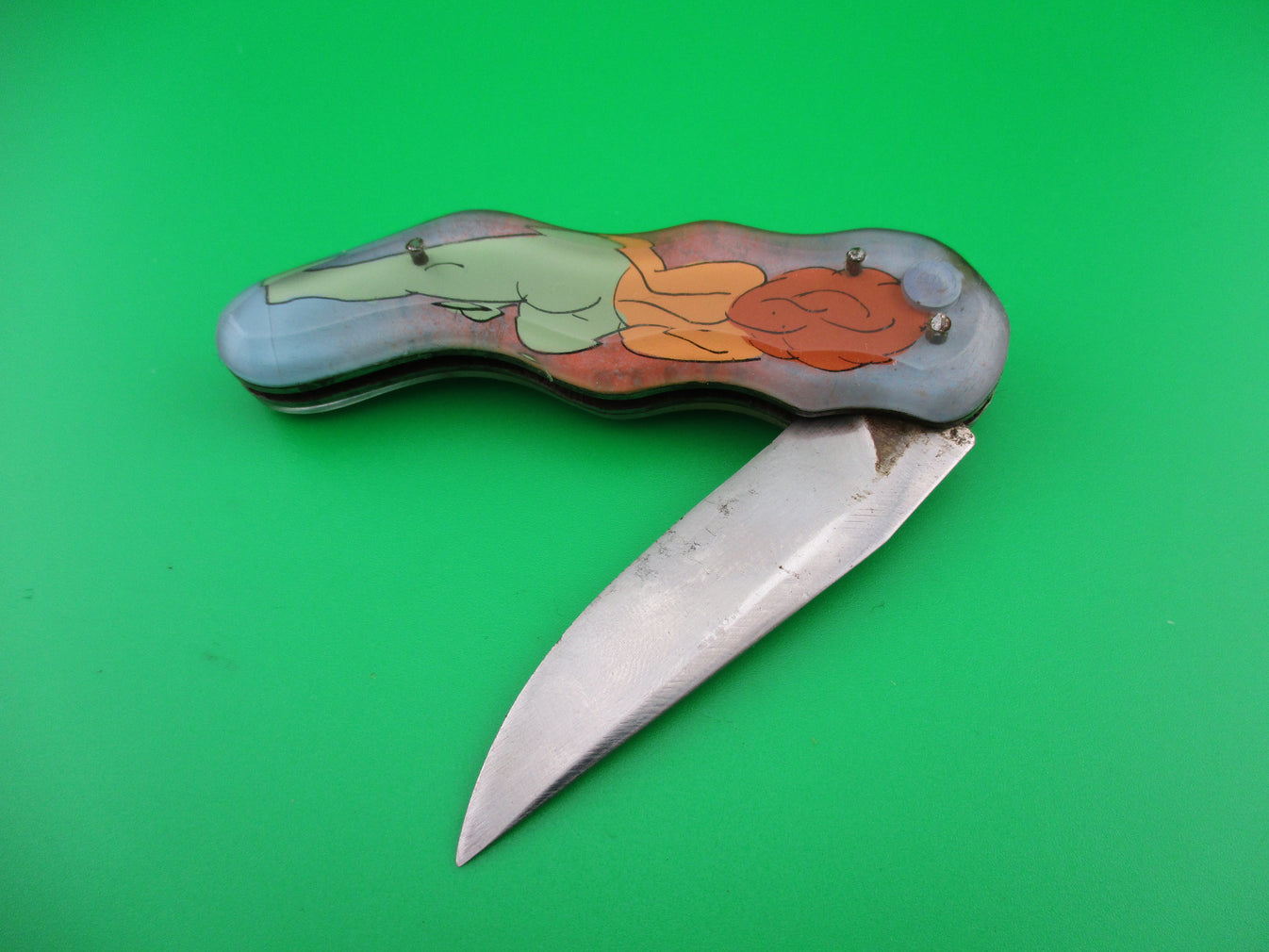 Russian Prison knife Sexy topless woman pinup switchblade hearts ...