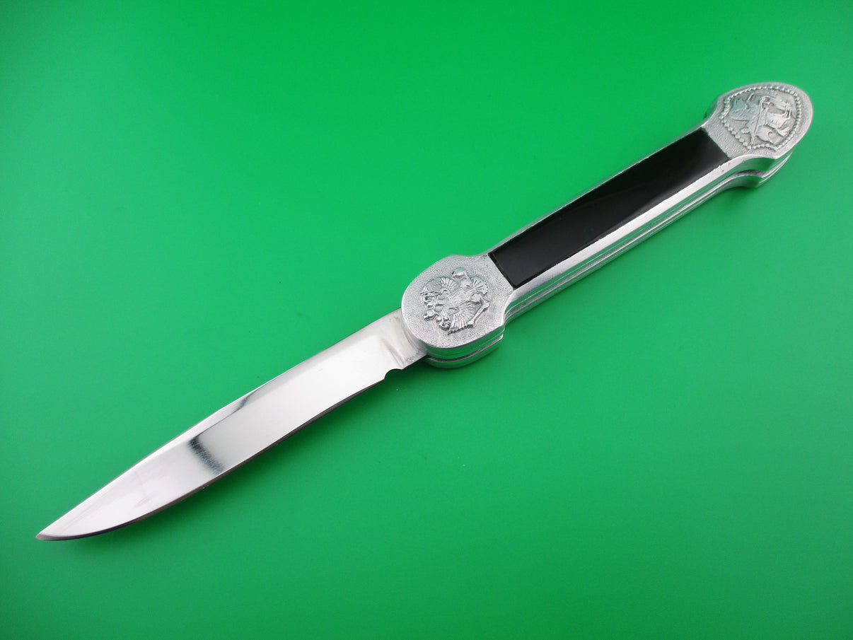 Russian 23cm Bolster Release Black Aluminum Automatic knife – Apple ...