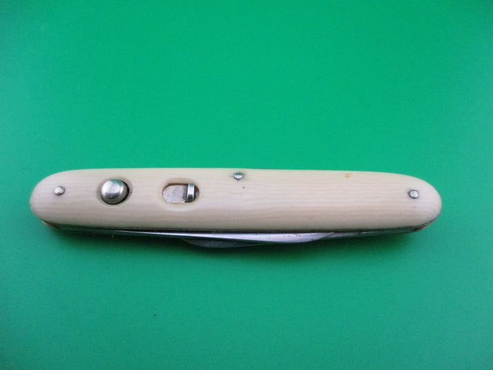 WADE & BUTCHER Ivory Celluloid Double switchblade knife w/ purse ...