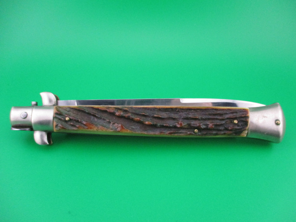 Rostfrei (slant) 28cm Italian Picklock Stag Vintage 1950s automatic kn ...