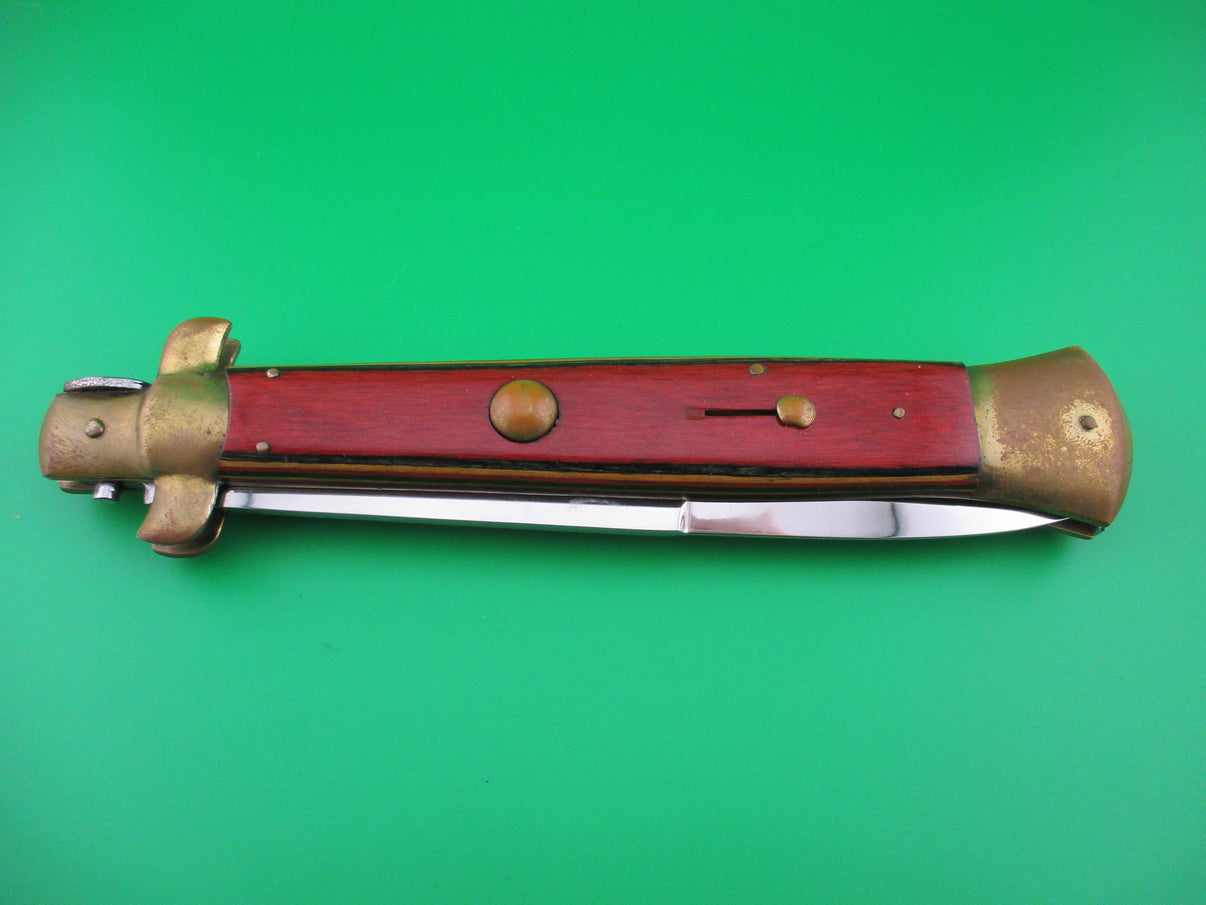 z ROSTFREI ITALY 38cm Italian Stiletto Pakkawood & Brass automatic kni ...