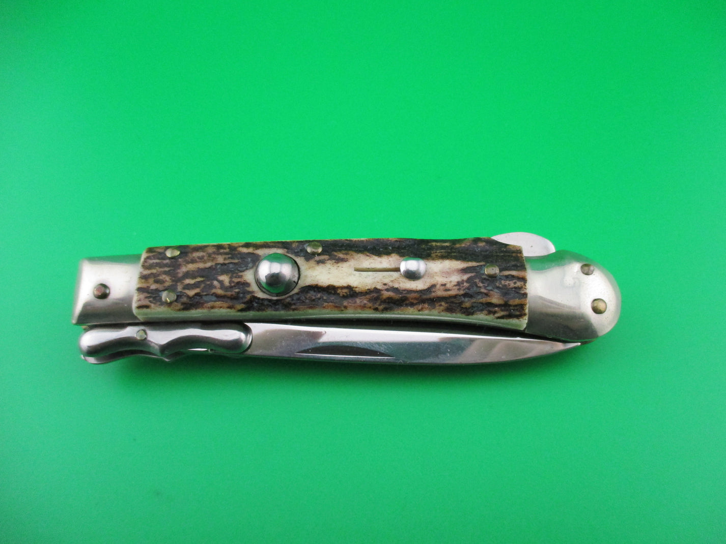 z ROSTFREI MEDICI 19cm Italian Stag Swing guard dagger automatic knife ...