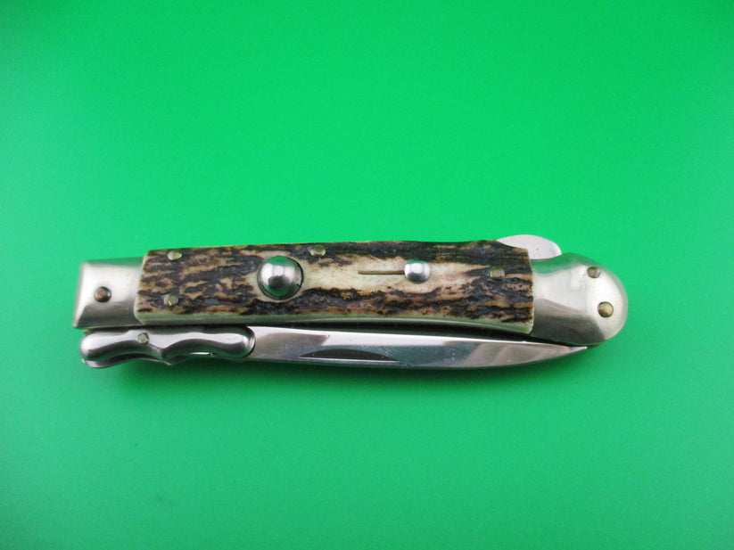 z ROSTFREI MEDICI 19cm Italian Stag Swing guard dagger automatic knife ...