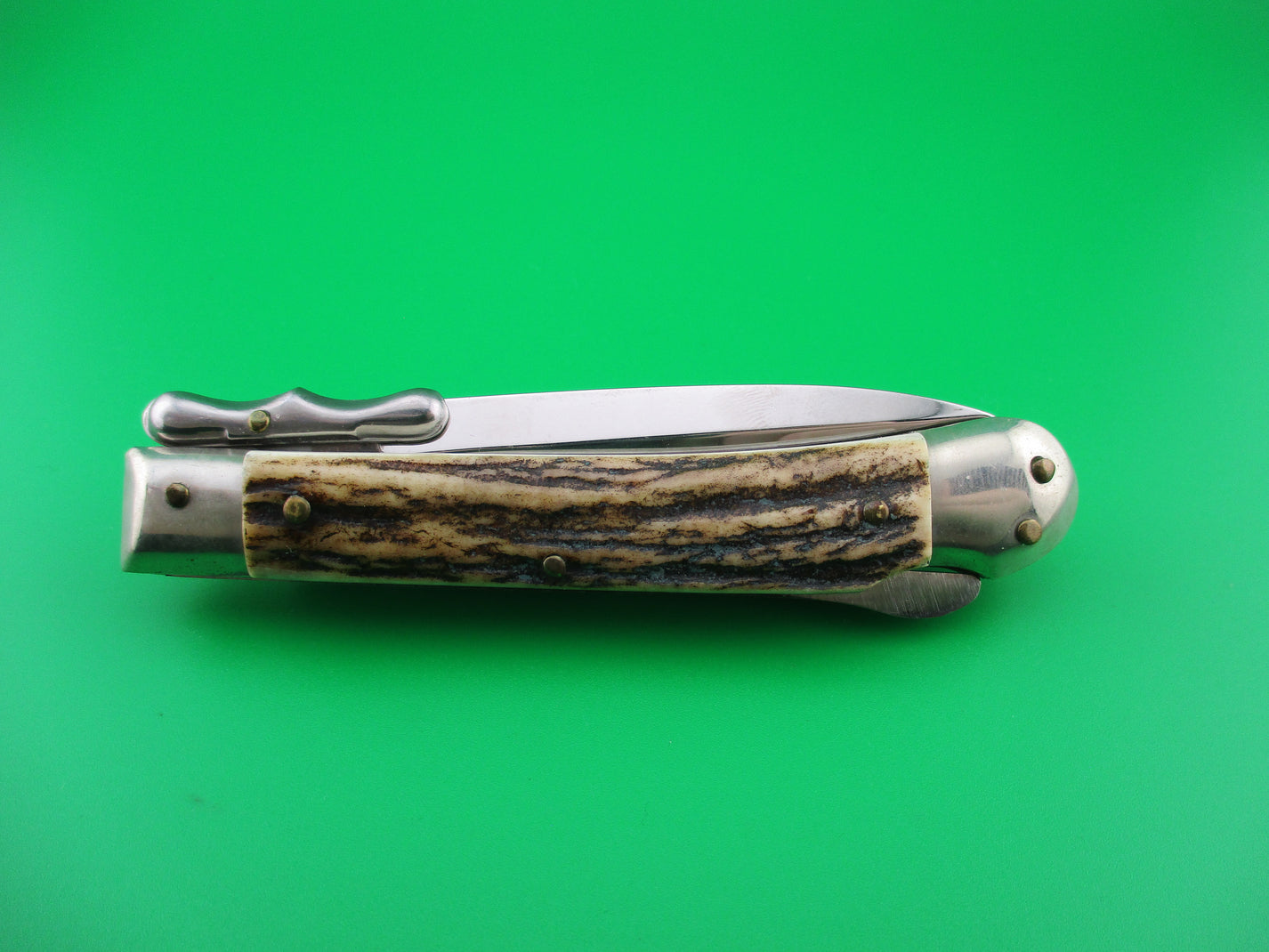 z ROSTFREI MEDICI 19cm Italian Stag Swing guard dagger automatic knife ...